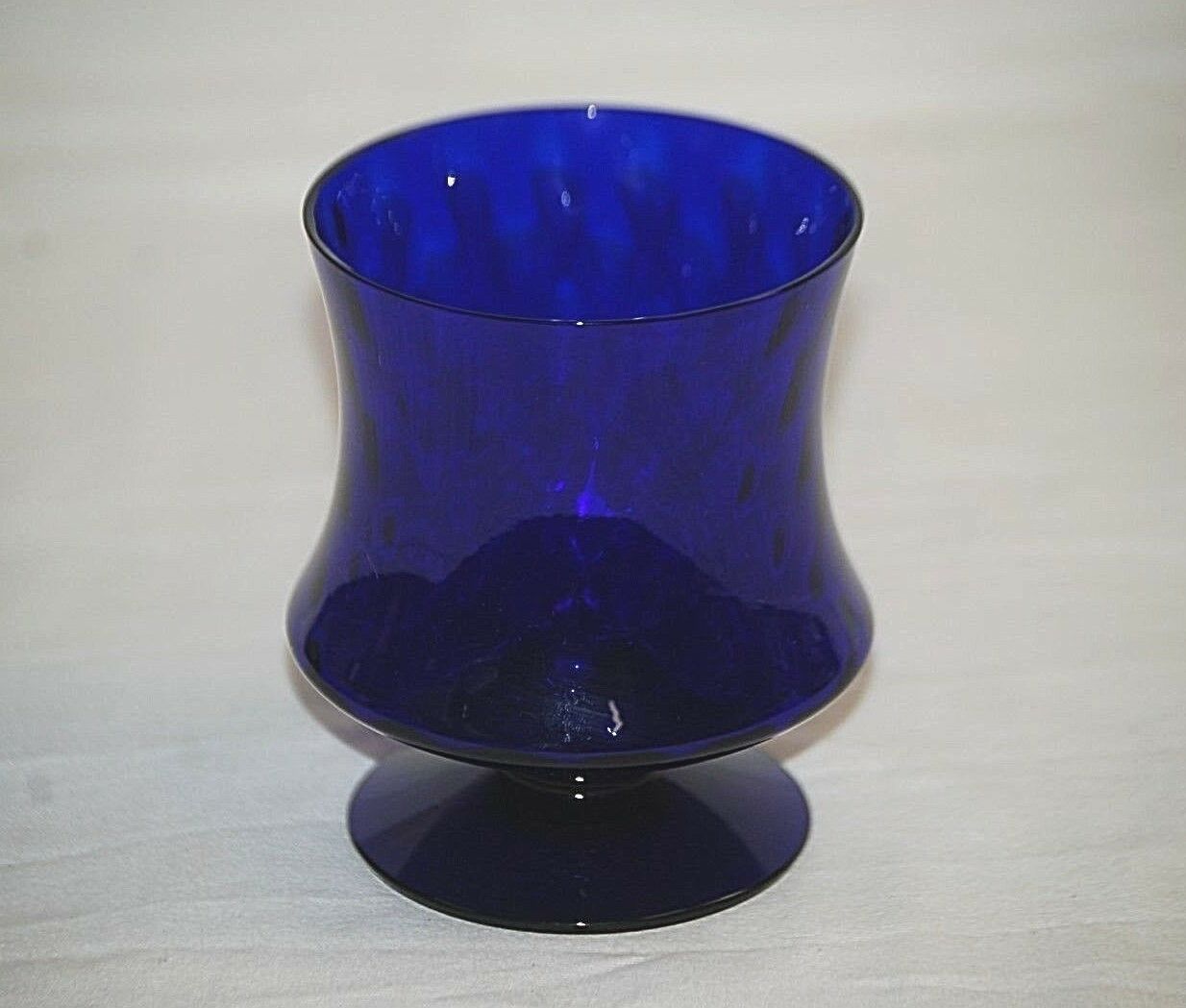 Seneca Glass Co. Fashionables Cobalt Blue Optic Elegant Footed Water ...