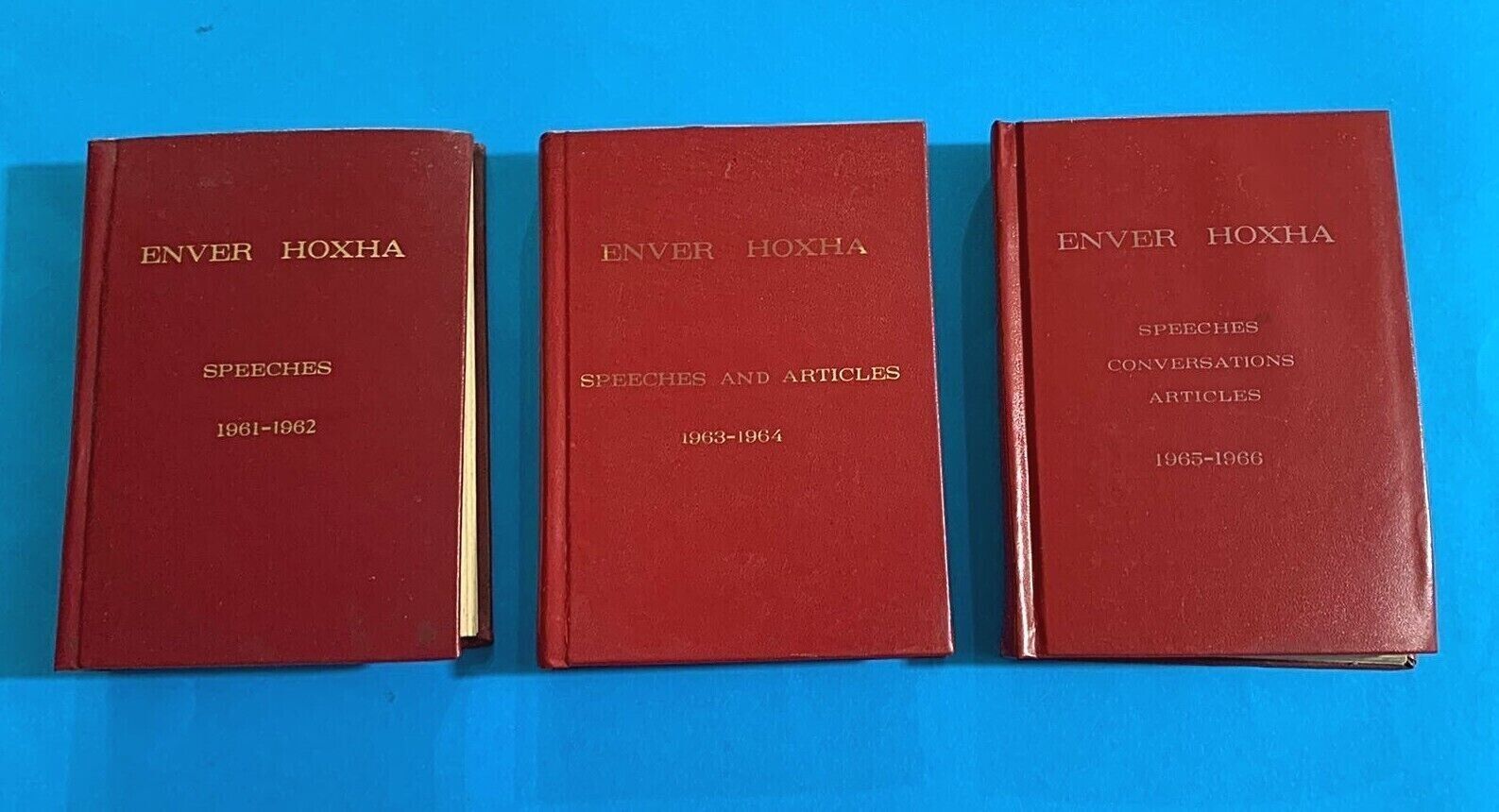 OLD 4 ALBANIAN BOOKS-ENVER HOXHA-SPEECHES-1961-1966-1971-1973-COMUNISM ...