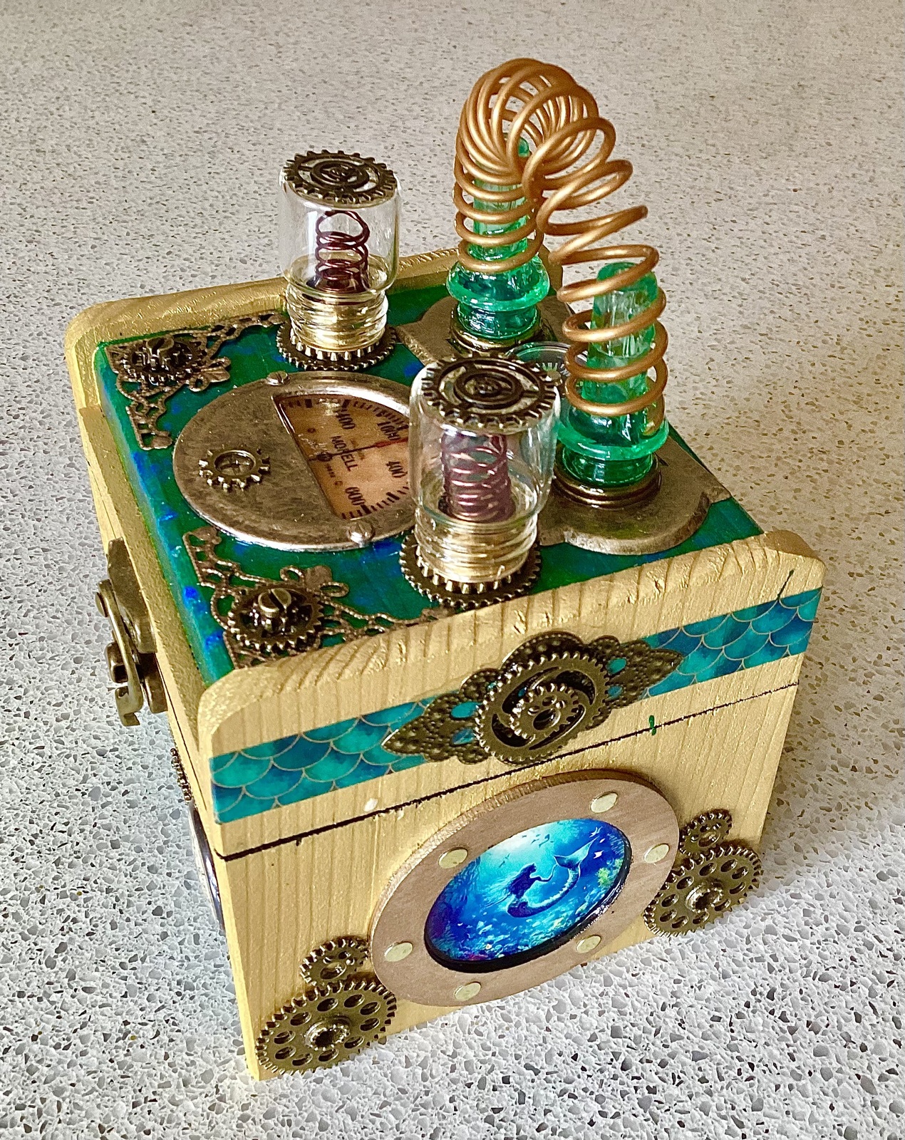 Deep Sea Style Steampunk Techno-Cube Trinket Box - Boxes, Jars & Tins