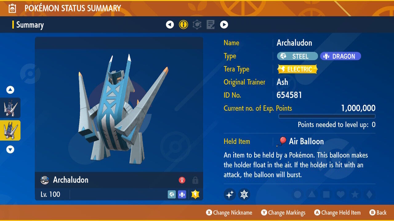 NEW POKEMON INDIGO DISK DLC SHINY ARCHALUDON STELLAT TYPE FREE MASTER ...
