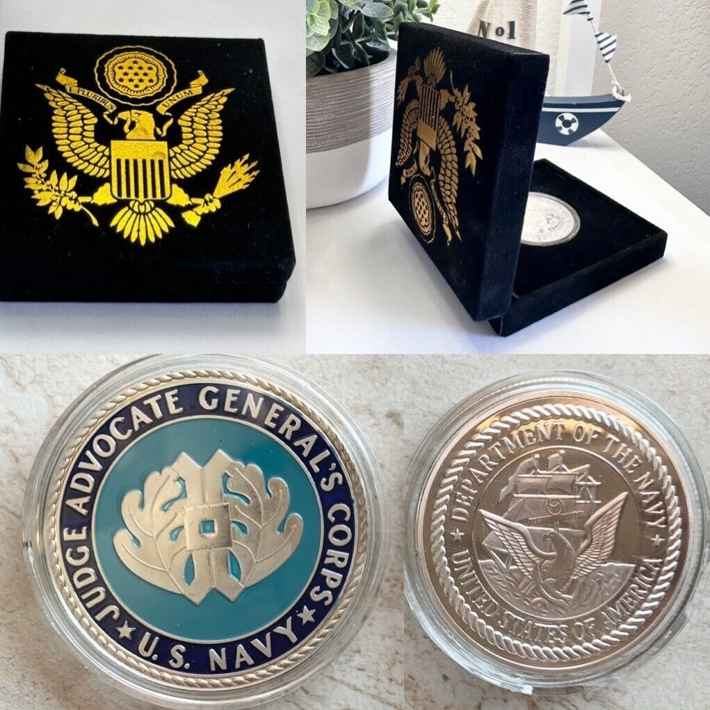 US NAVY (JAG) JUDGE ADVOCATE GENERAL'S CORPS Challenge Coin with velvet ...