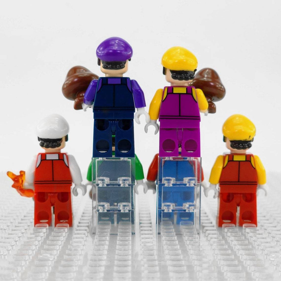 6pcs Super Mario Luigi Wario Waluigi and Goombas Video Game Minifigures ...