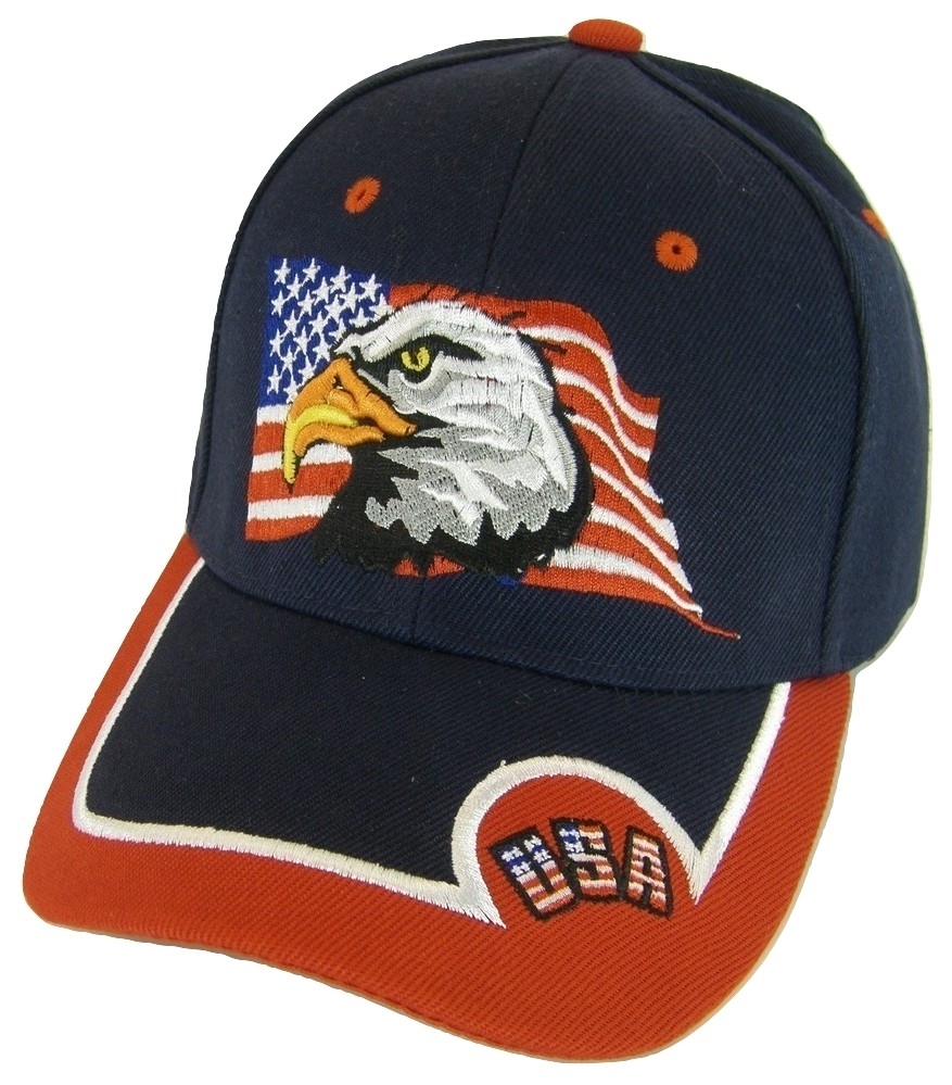 USA American Bald Eagle Small Stars Patriotic Men's Adjustable Baseball ...