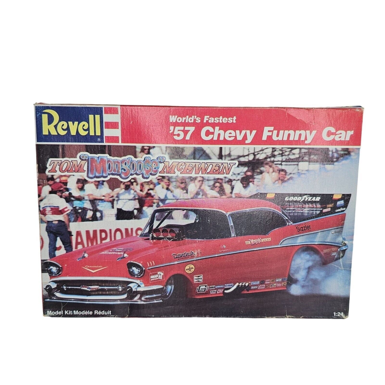 Vintage Revell 57 Chevy Funny Car Tom Mongoose McEwen Model Kit 1:24 ...