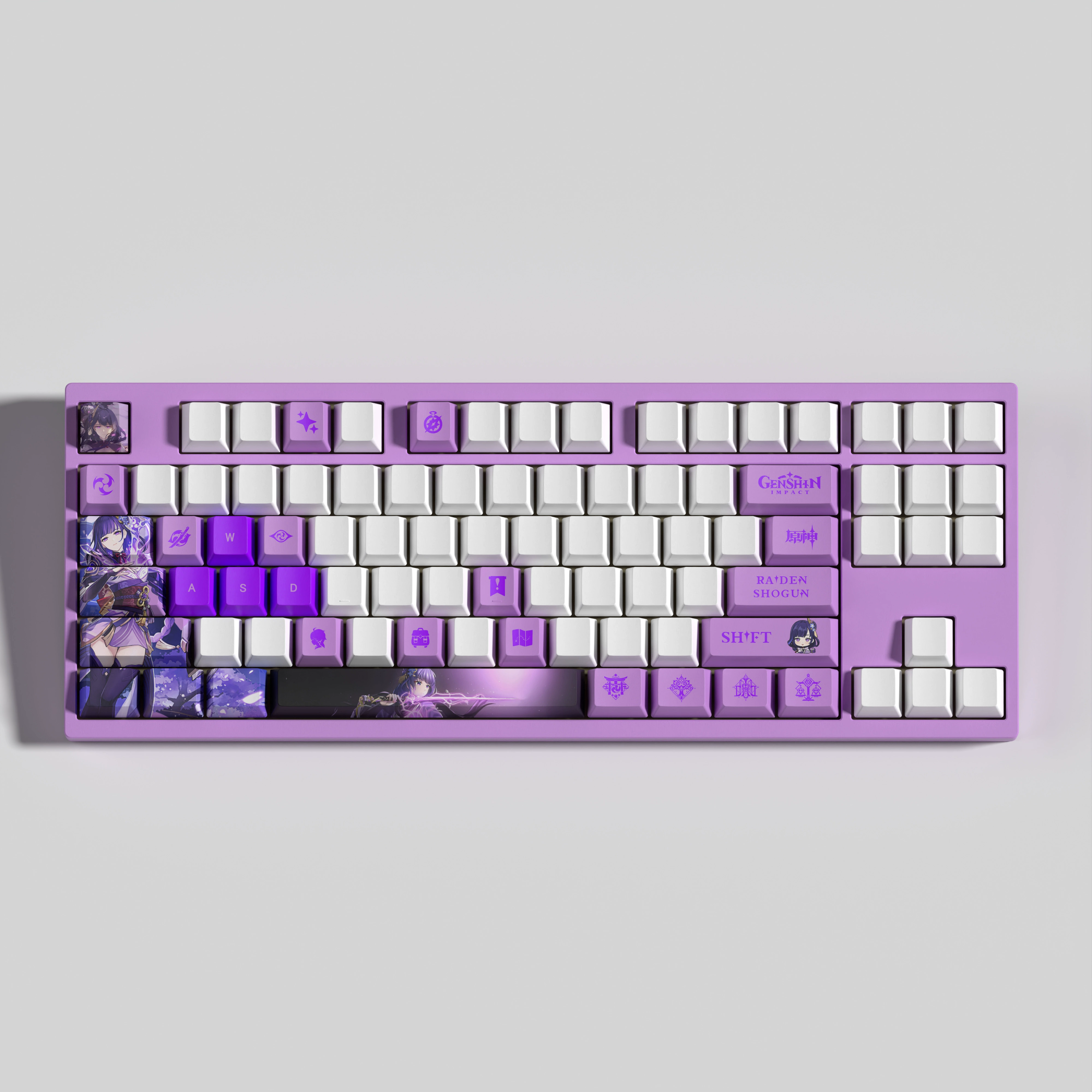 Genshin Impact Themed Keycaps Raiden Shogun PBT heat-sublimation ...
