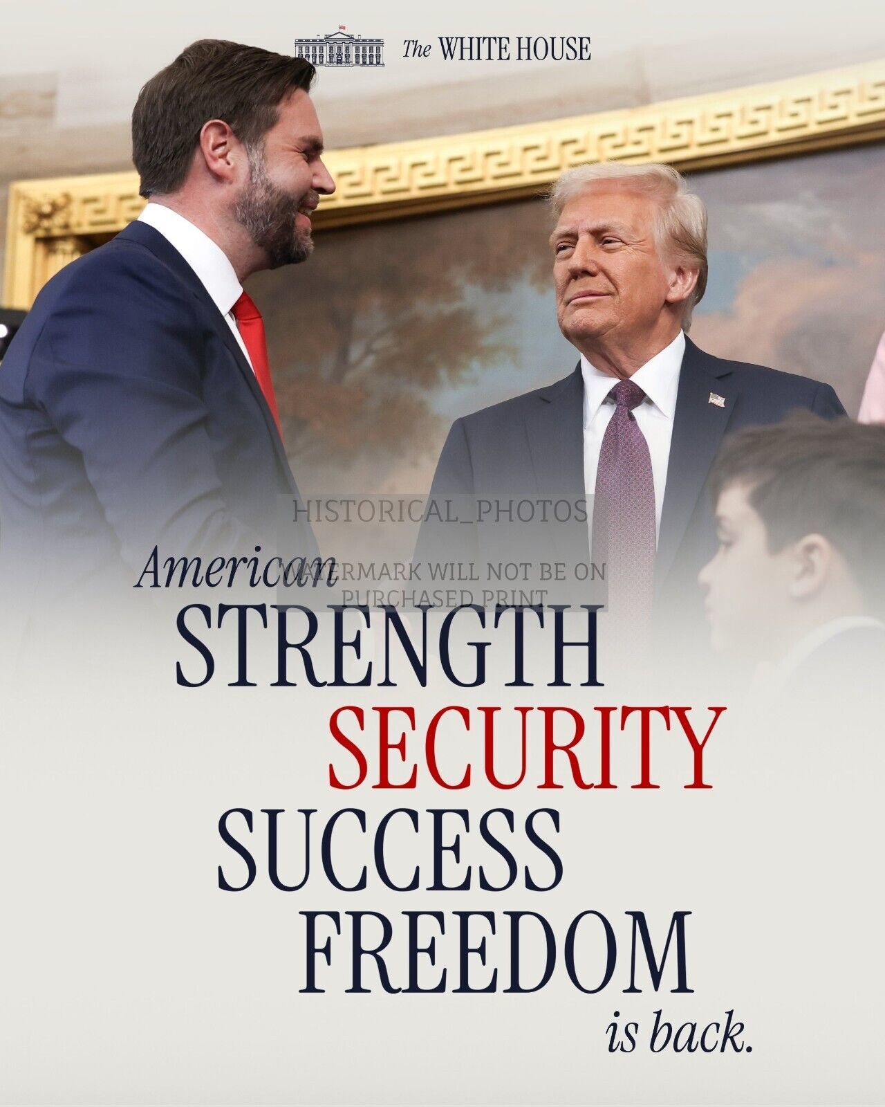 DONALD TRUMP JD. VANCE STRENGTH SECURITY SUCCESS FREEDOM INAUGURATION ...