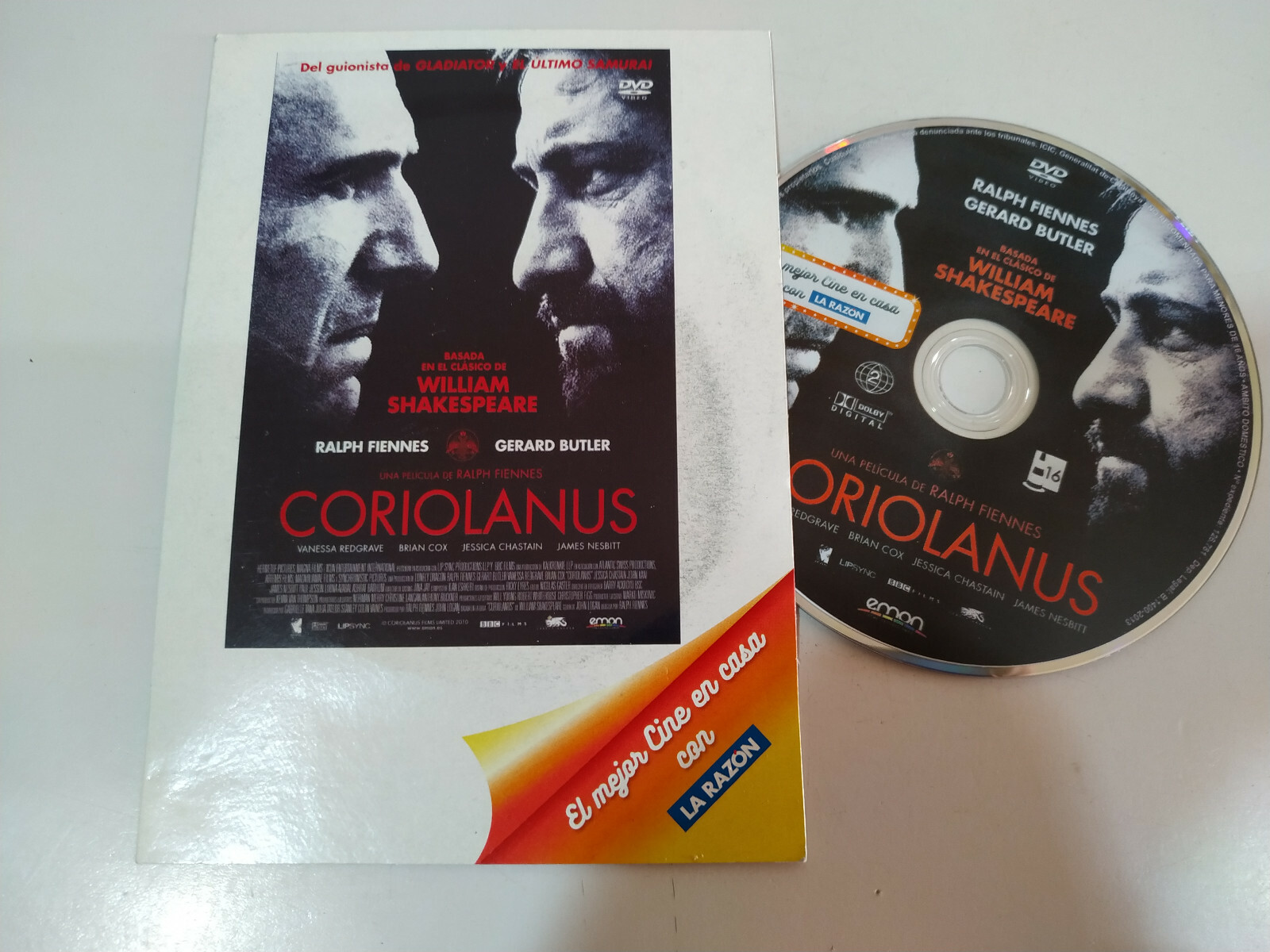 Coriolanus Gerard Butler Fiennes DVD sobre de Cardboard Spanish English ...