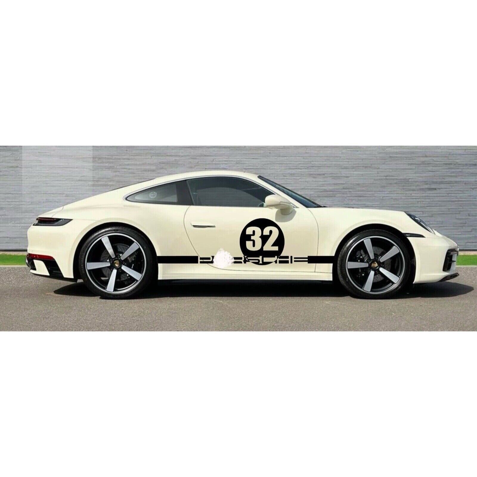 Custom Negative Stripe w/ Oval Side Decals Set Porsche 911 2020-2024 ...