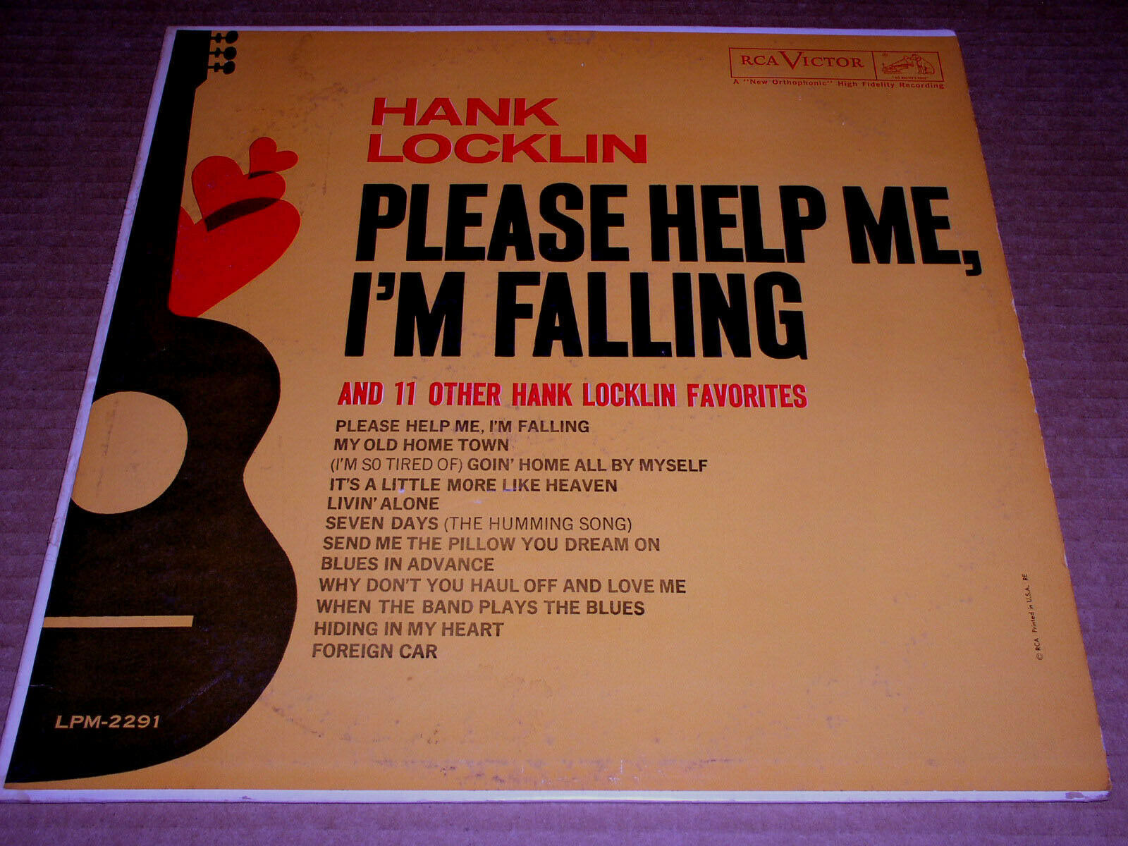 Hank Locklin Please Help Me I'm Falling Record Album Vinyl Vintage RCA ...