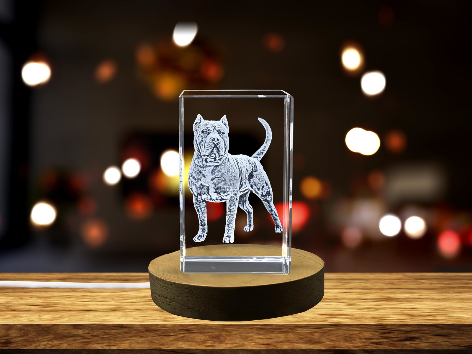 LED Base included | American Bully - Unique Bully Dog 3D Engraved ...
