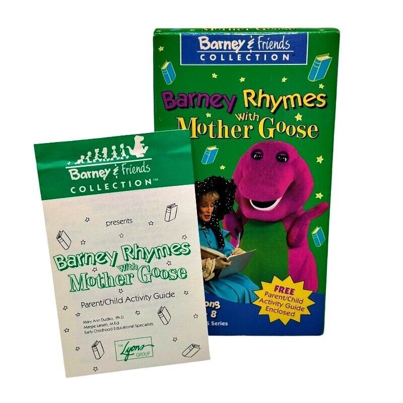 Barney Rhymes with Mother Goose 1993 VHS Tape Vintage 90s Sing Along ...