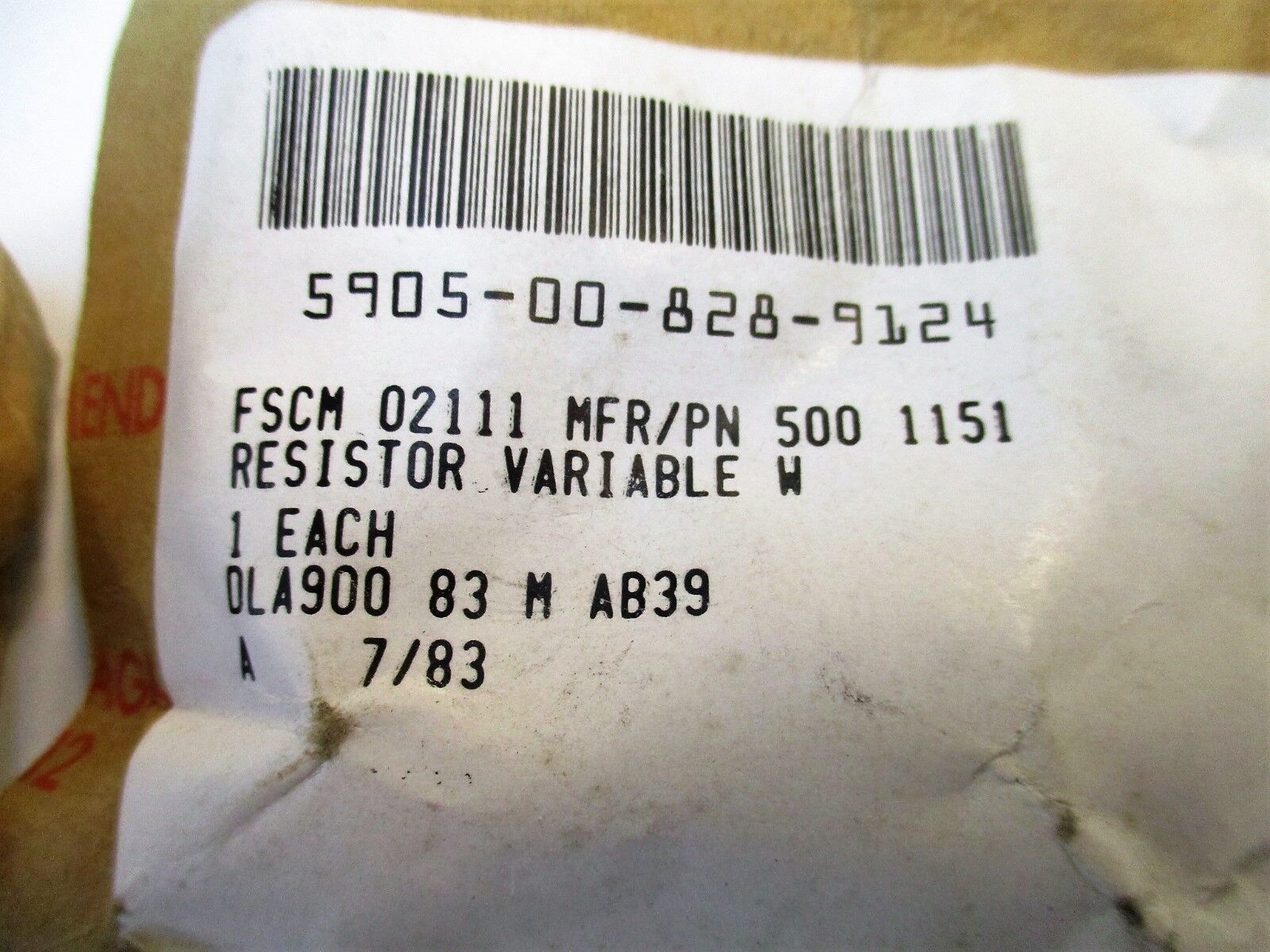 Aviation Part 500-1151 Spectrol Variable Resister/Potentiometer 10K ...