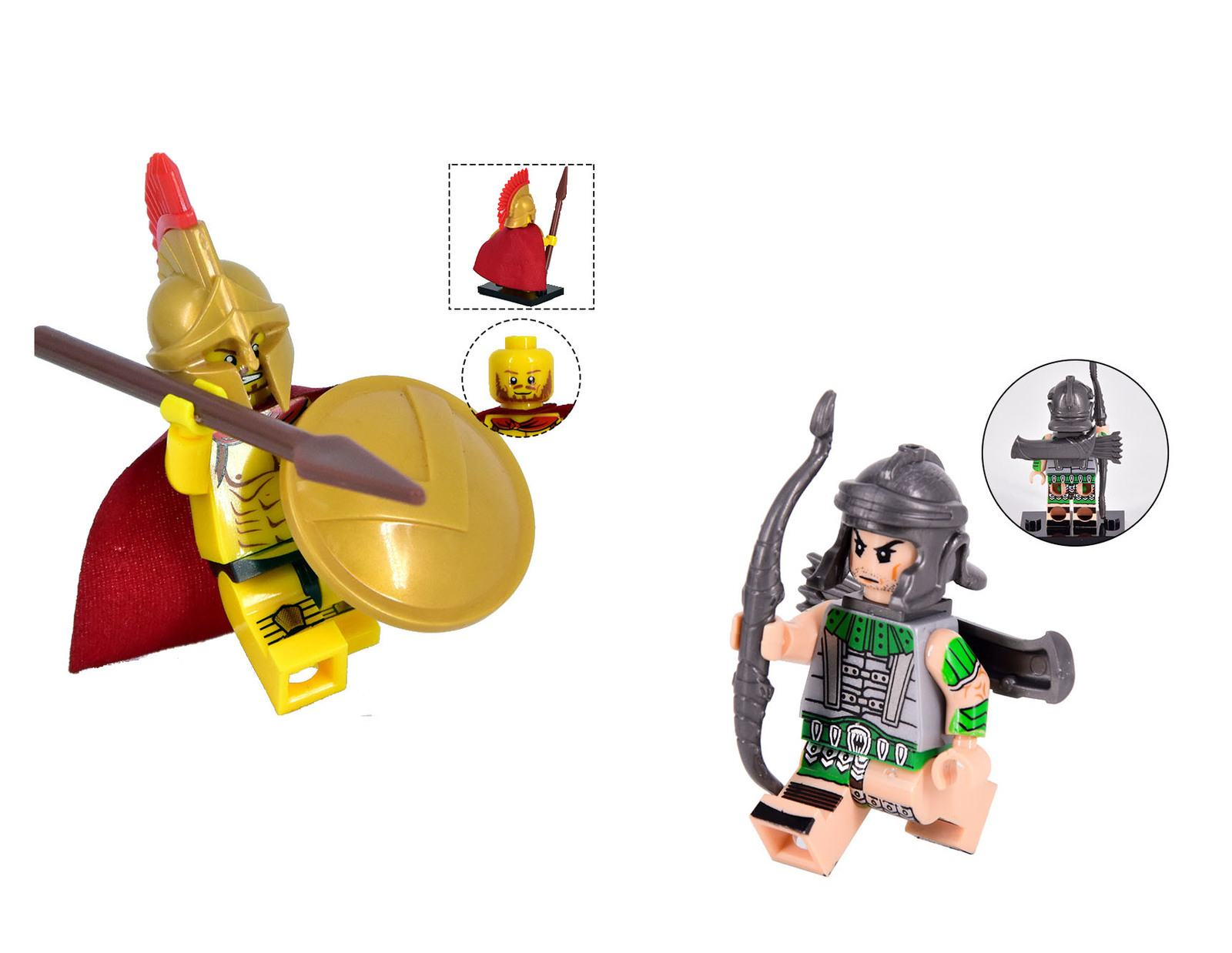 21pcs Ancient Rome Archers Infantry Army Soliders Minifigure Bricks ...