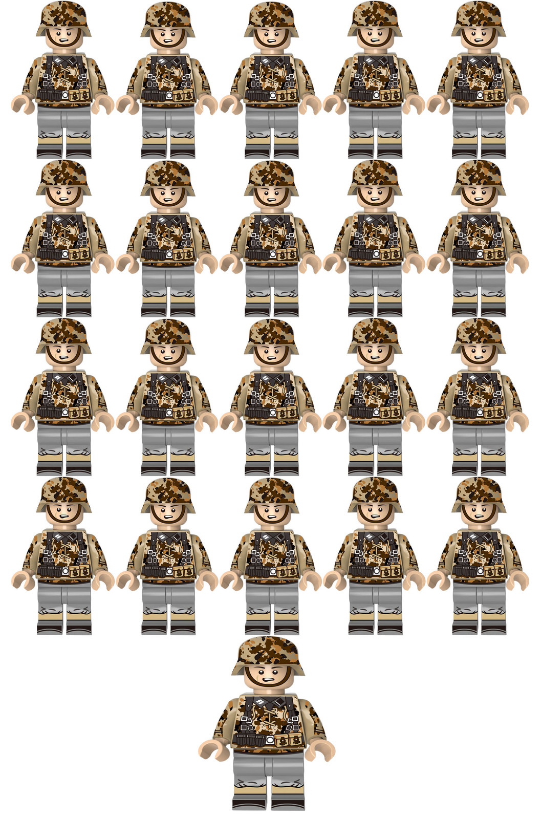 21pcs/set WW2 German Troops with Autumn Uniforms Minifigure Blocks - Building Toys & Blocks