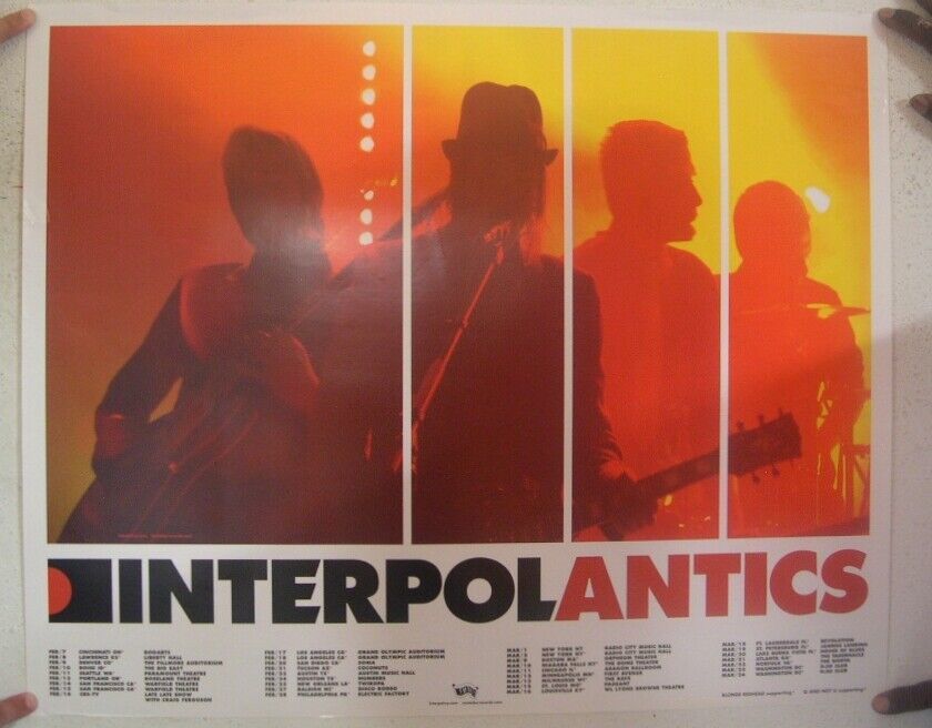 Interpol Poster Promo Antics Tour Dates Mint - Interpol