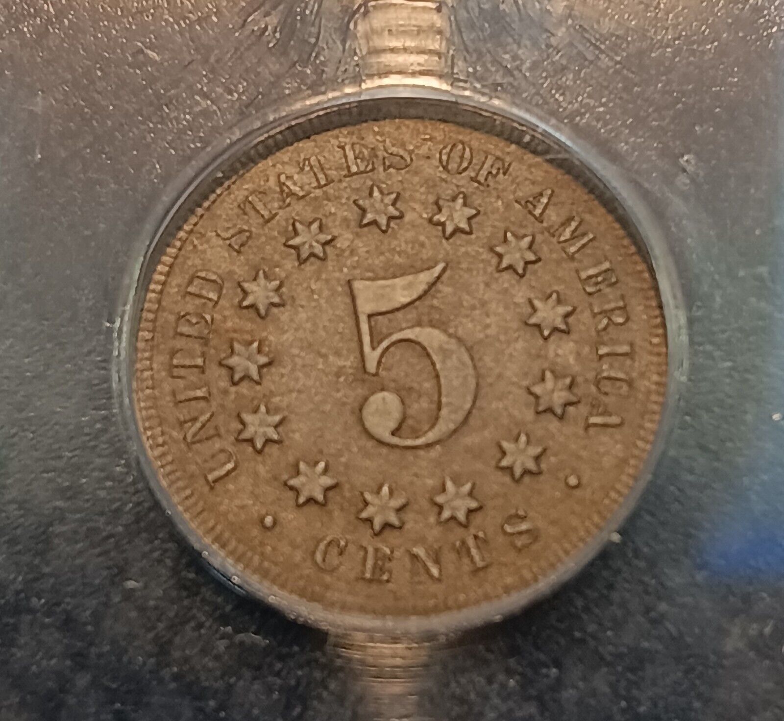 1868 5¢ Sheild Nickel AU50 ICG Certified Type 2 - No Rays Details ...