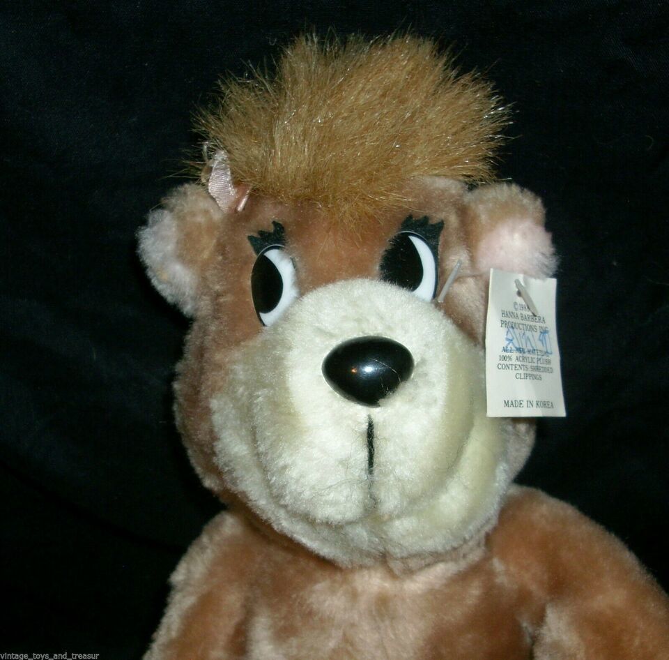 10" VINTAGE CINDY GIRL HANNA BARBERA YOGI TEDDY BEAR STUFFED ANIMAL ...