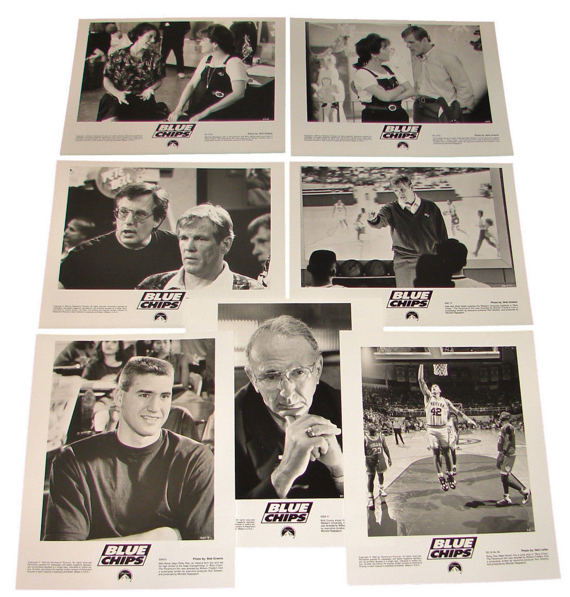 7 1994 BLUE CHIPS 8x10 Movie Press Photos Nick Nolte Mary McDonnell ...