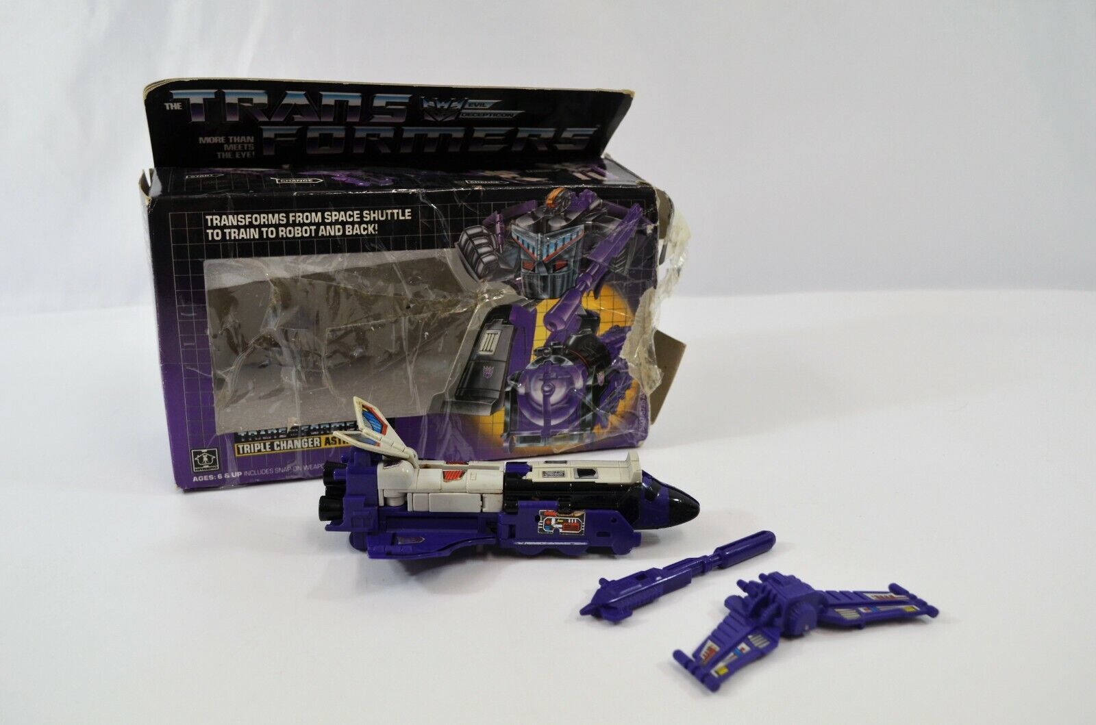 Transformers Triple Changer Astrotrain G1 Original Box Hasbro Complete ...