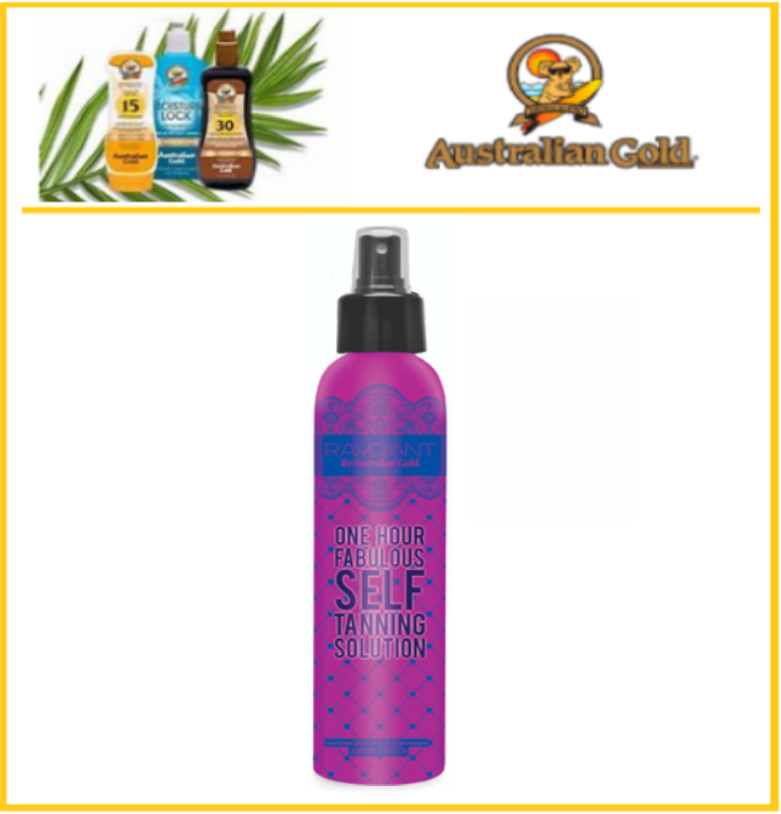 Australian Gold Raydiant Self Tanning Solution, 7.5oz - Sunless Tanning ...