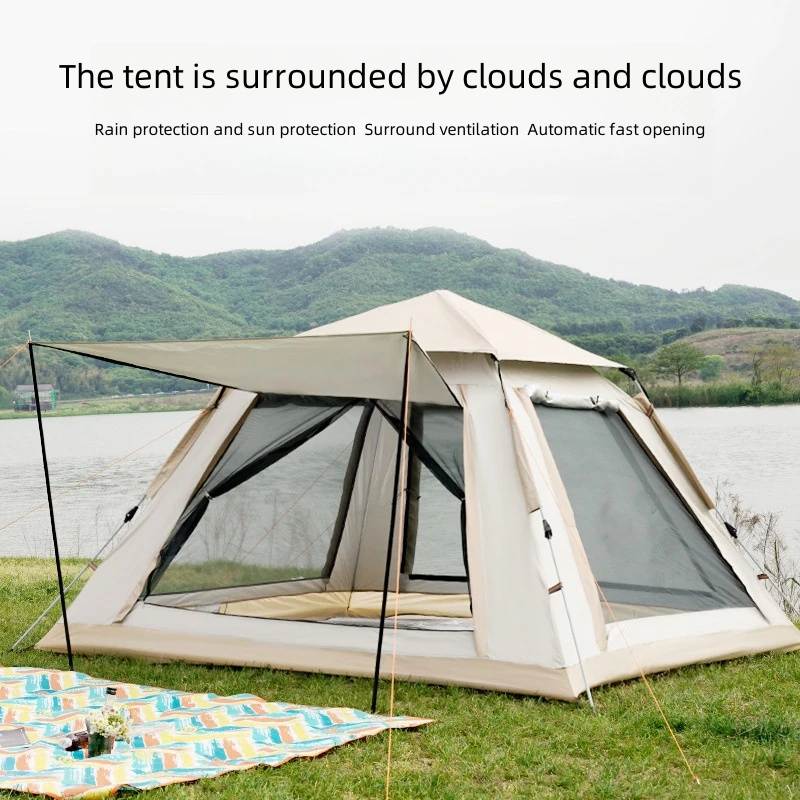 Tent Outdoor Fully Automatic 3-4 Person Beach Quick Opening Folding ...