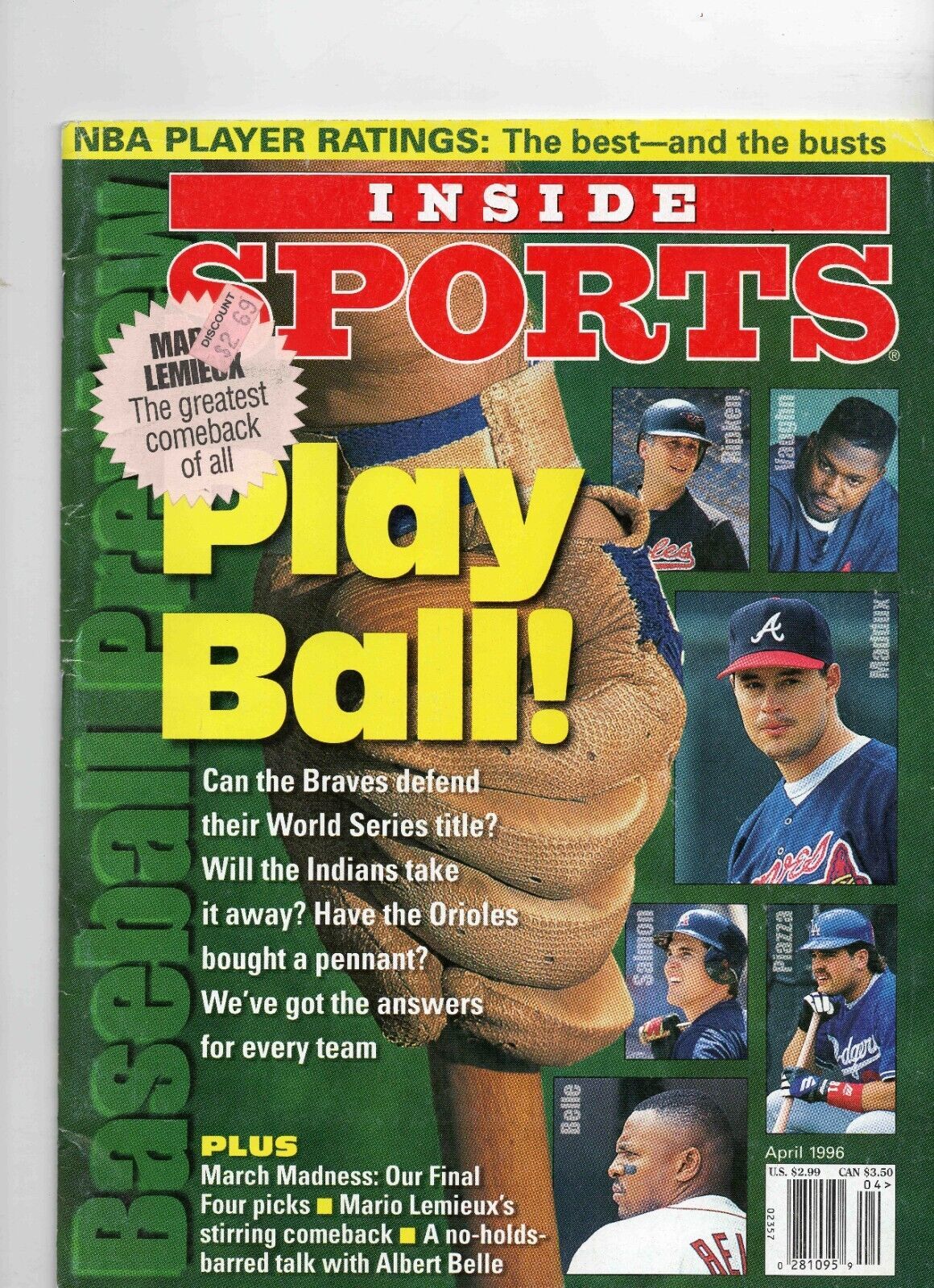 VINTAGE Apr 1996 Inside Sports Baseball Preview Magazine - Magazines