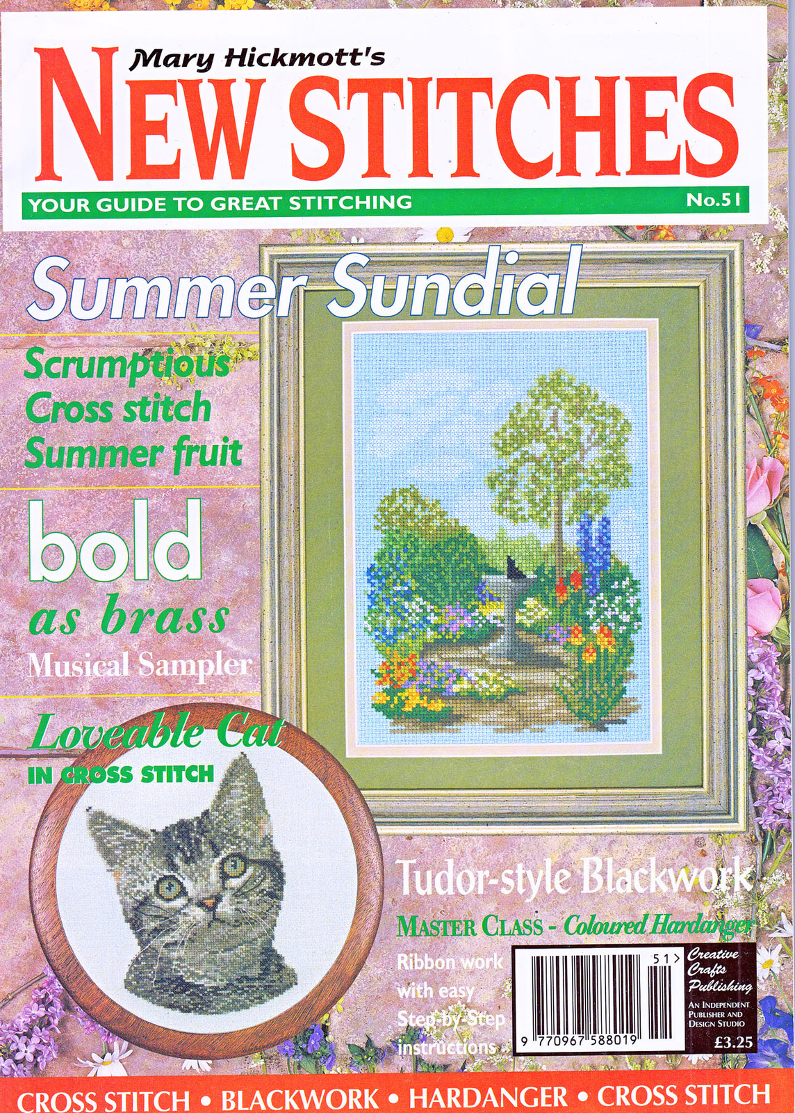 NEW STITCHES CROSS STITCH MARY HICKMOTT #51 HARDANGER BLACKWORK GOLF ...