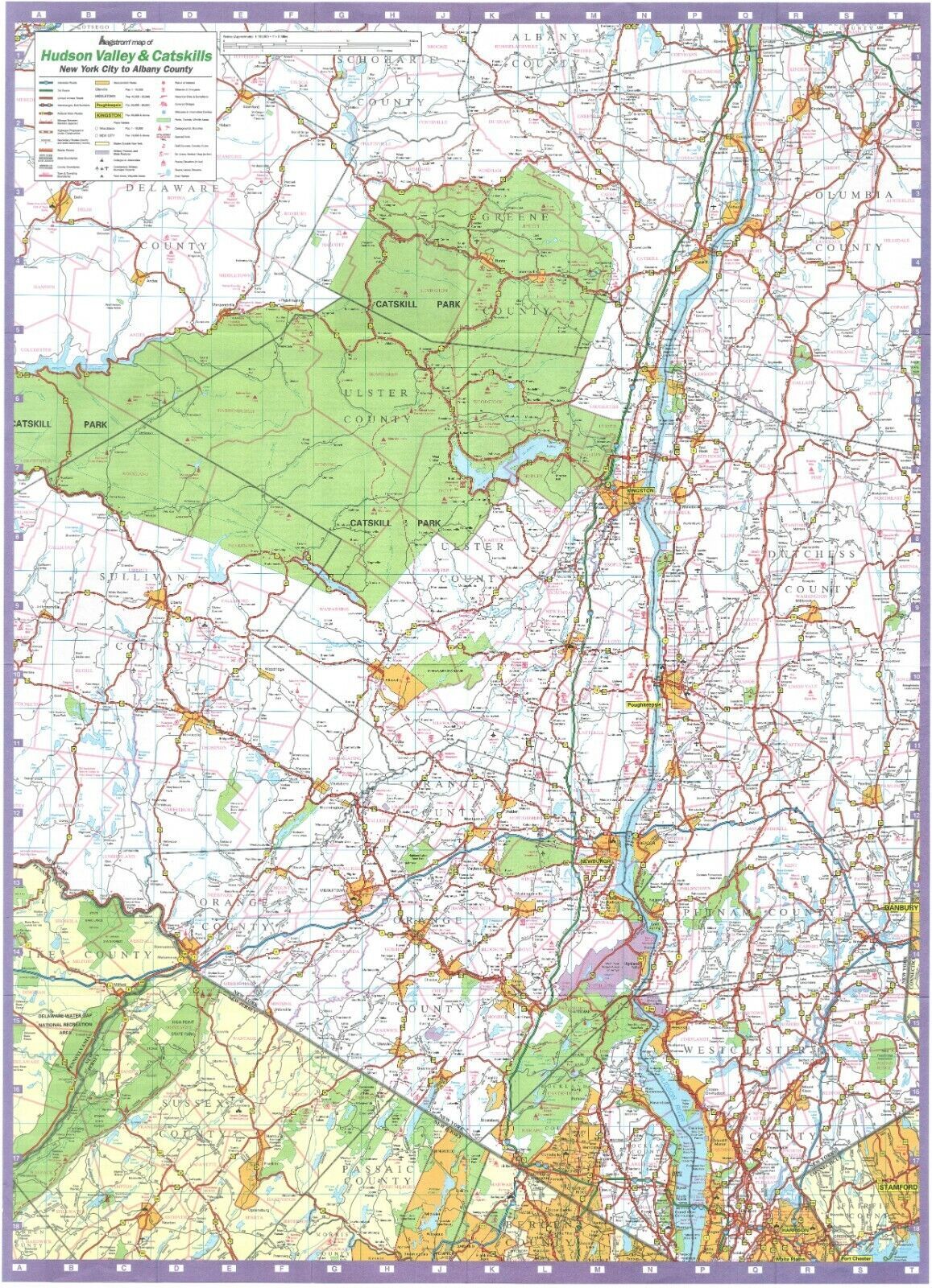 Hudson Valley & Catskills NY Laminated Wall Map (H) - Maps & Atlases