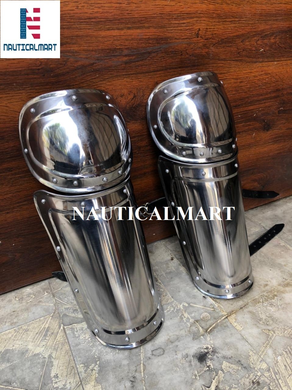 Metal Conquest Armor for LARP - Greaves Protection for Men, Handmade ...