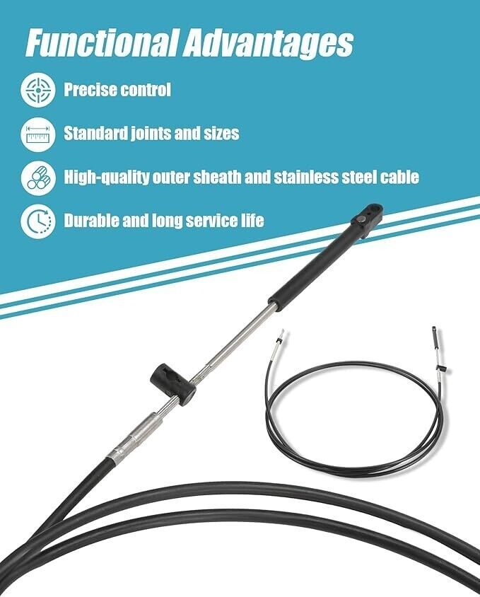 New Throttle/Shift Cable for Mercury Mariner Boat Engine 13 Ft. CC17913 ...