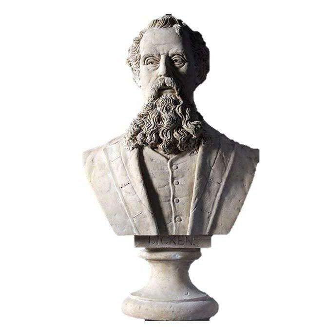 Charles Dickens Stone Bust Life Size Statue - Sculptures & Figurines