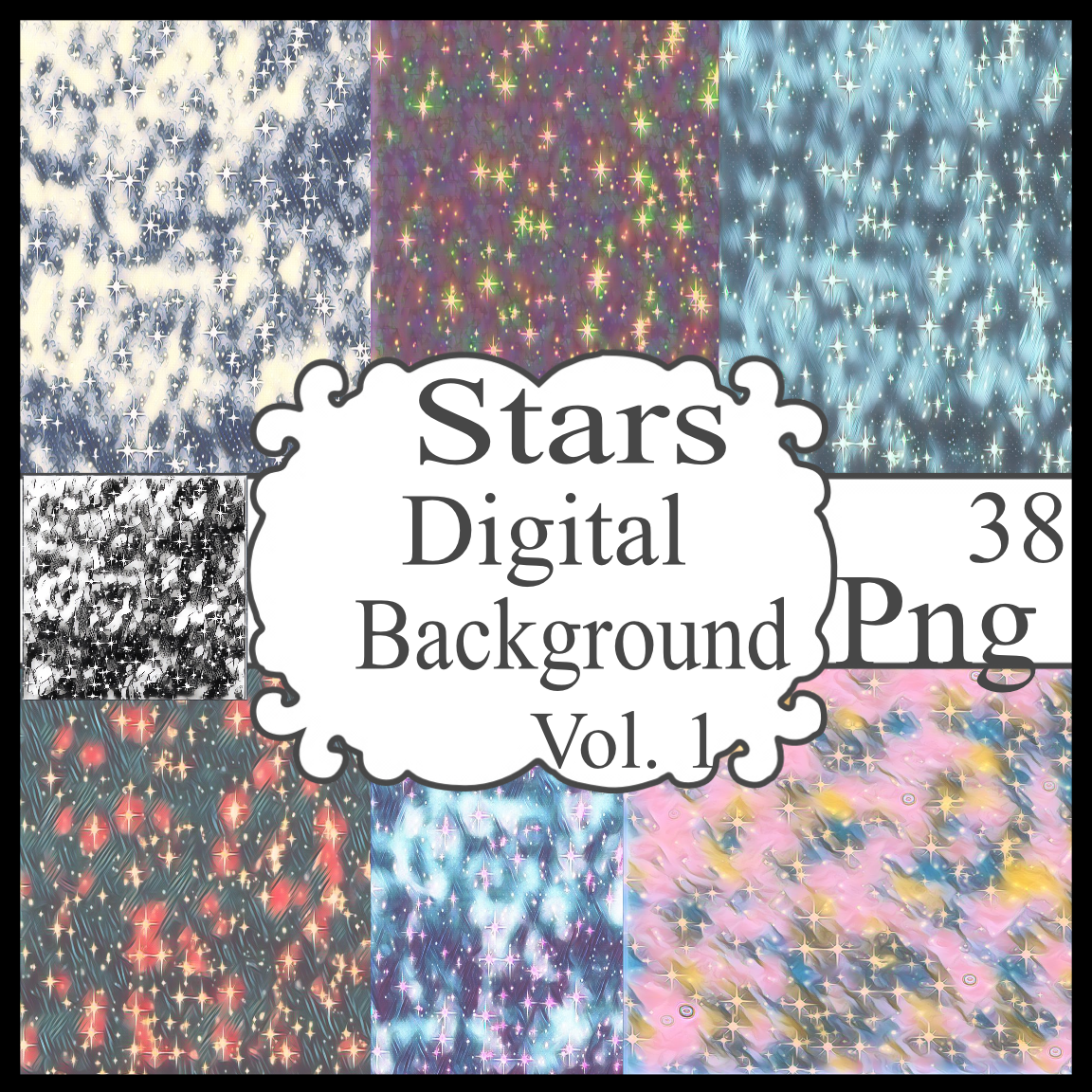 Stars Background Digital Clipart Vol. 1 - Scrapbooking