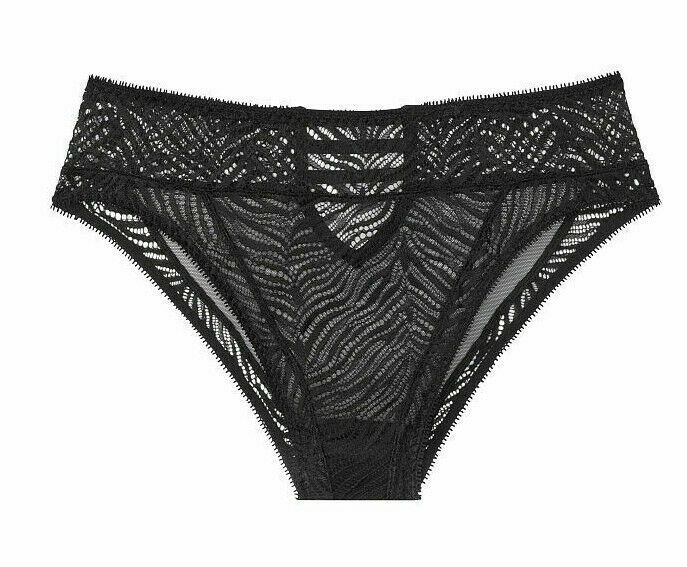 $35 BLACK L Victoria's Secret LUXE LINGERIE High-Rise Zebra Lace ...