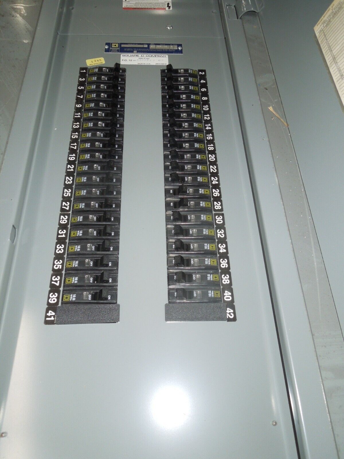 Square D NQOD 600A 3ph 4w 208Y/120V MLO Panel 42 Circuit with 40-QOB120 ...