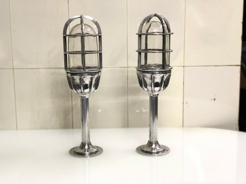 INTERIOR STYLE MARINE ALUMINIUM BED SIDE MOUNT BULKHEAD SHIP LAMP PAIR ...