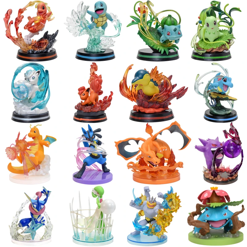 New Pokemon Gengar Lucario Charizard Vulpix Dragonite Anime Figure Cute ...