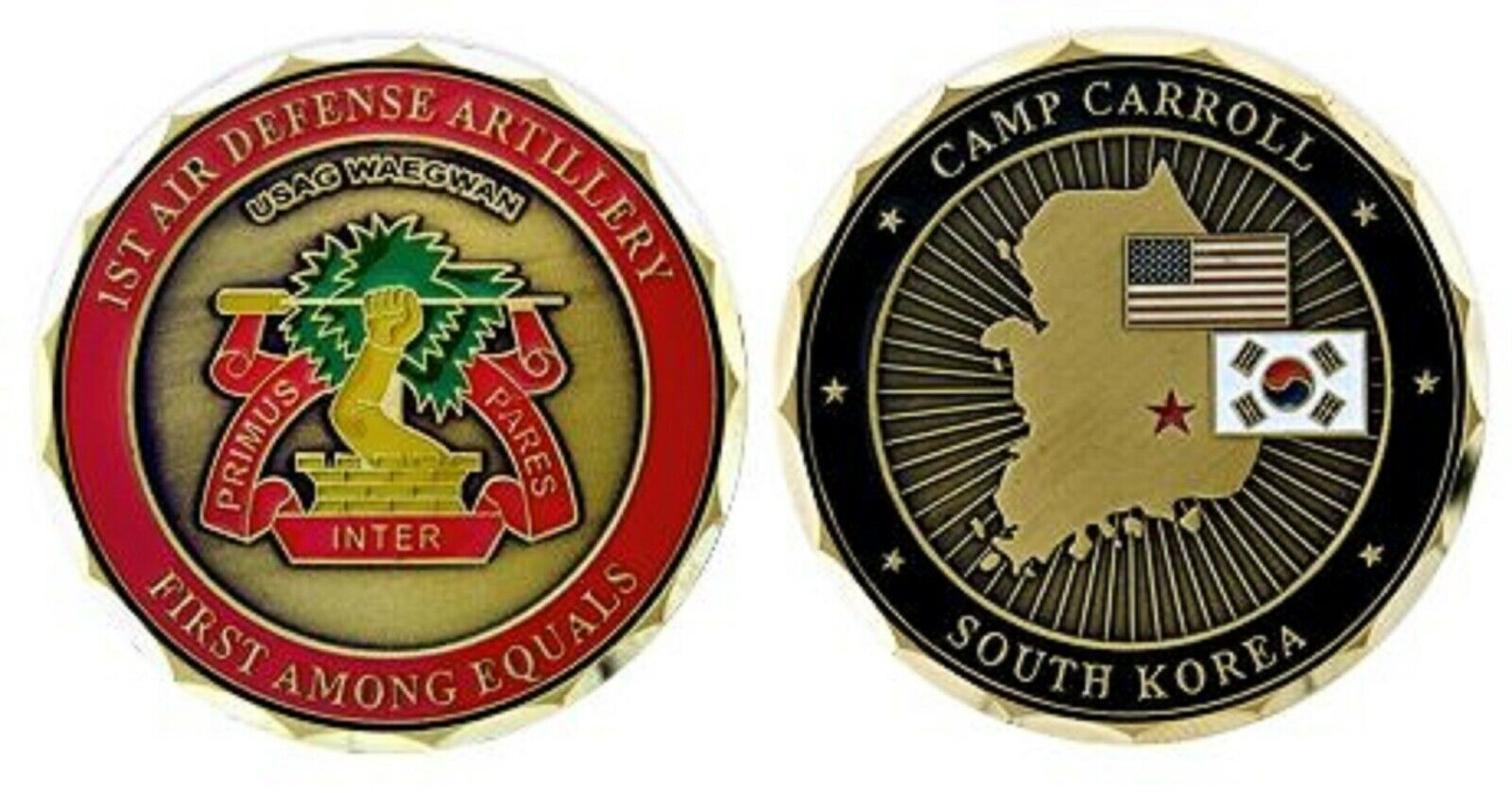 ARMY CAMP CARROLL 1ST ADA AIR DEFENSE ARTILLERY 1.75" CHALLENGE COIN ...