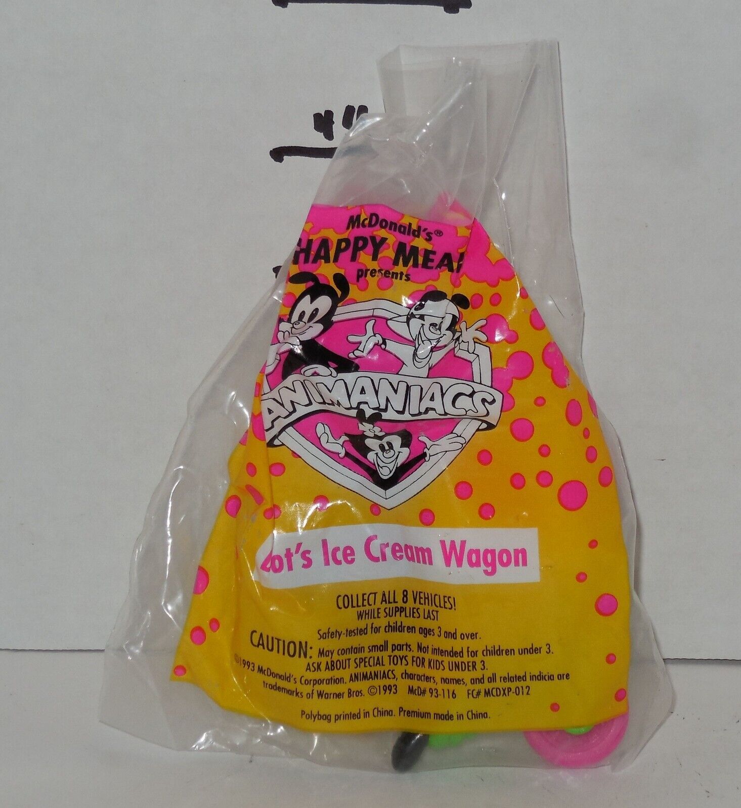 1993 McDonald's Happy Meal Toy Animaniacs Dots Ice Cream Wagon MIP ...