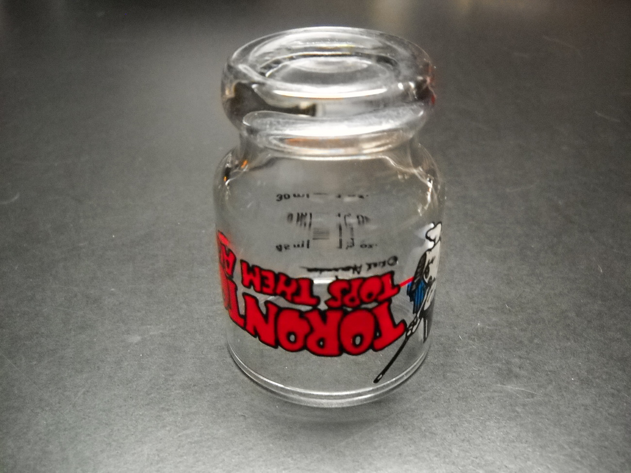 Toronto Tops Them All Big Top Shot Glass Clear with Reds Black Blues ...