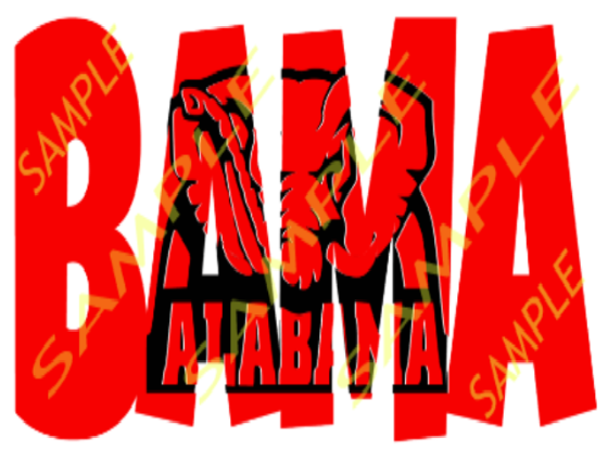 Bama Elephant Knockout Cut Files Silhouette Circut SVG - Digital Art