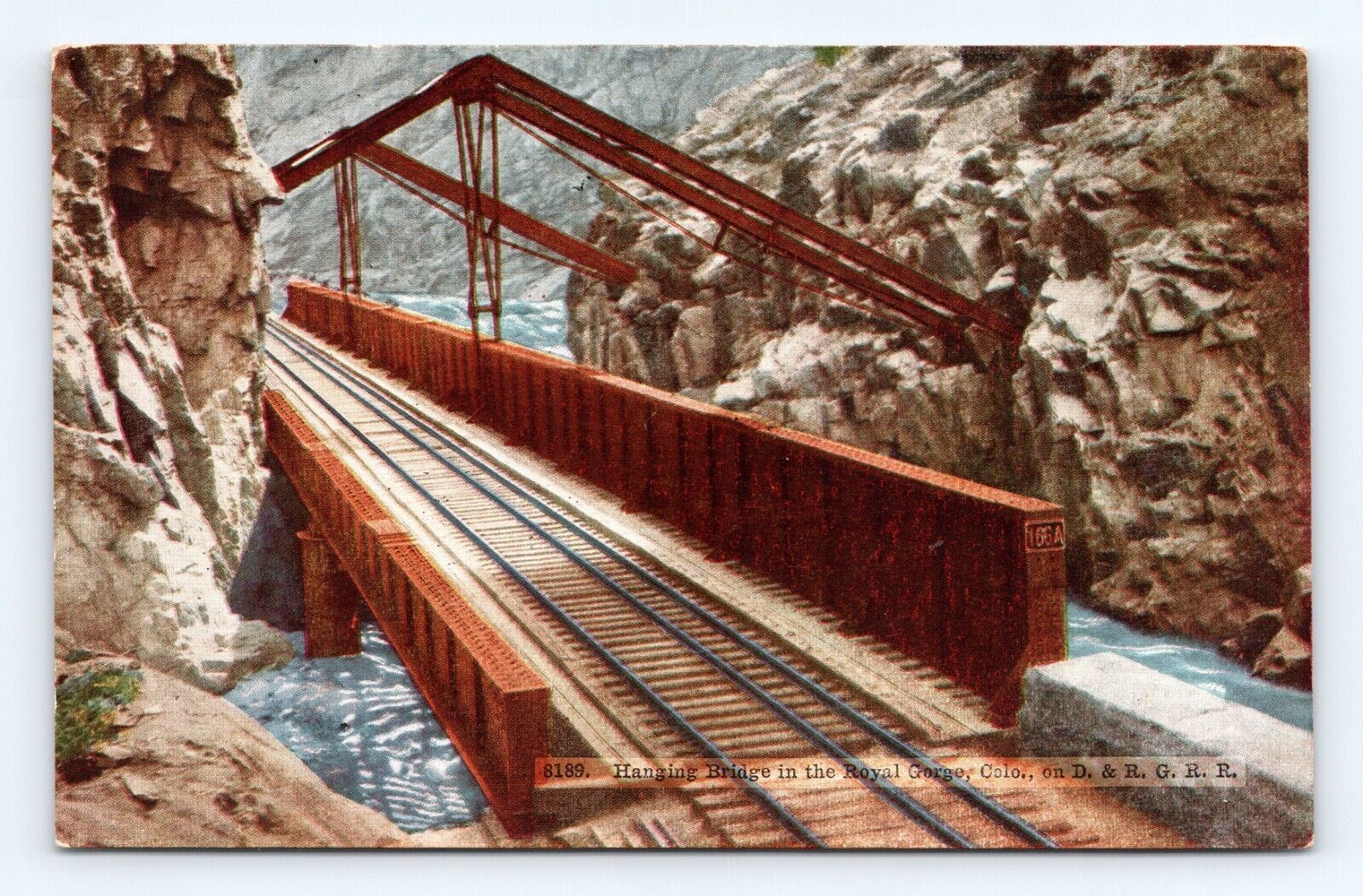 Hanging Railroad Bridge on Royal Gorge CO Colorado UNP DB Postcard Q9 ...
