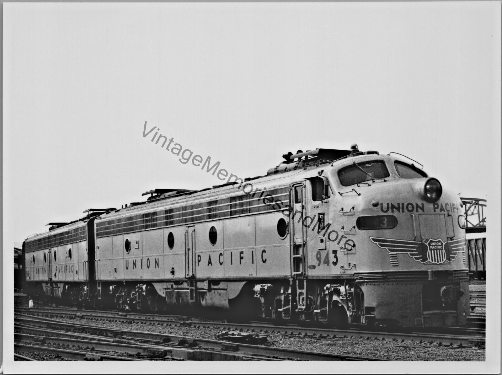 Vintage Union Pacific Railroad 943 Diesel Locomotive 5"x7" Real Photo ...