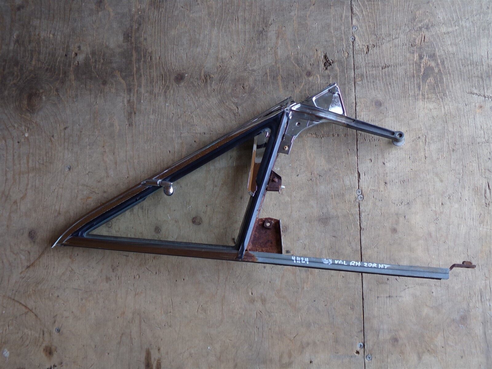 1963 Plymouth Valiant 2D RH Wing Wind Window OEM - Auto Glass