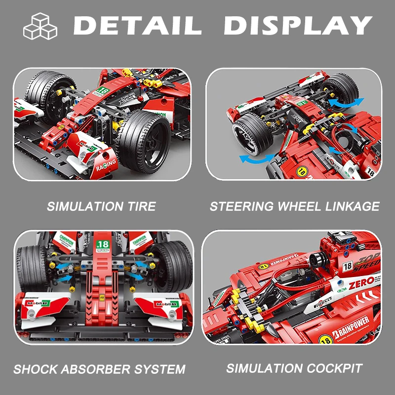 Famous RSR Super Racing Car F1 Sports Car Vehicle Building Blocks ...