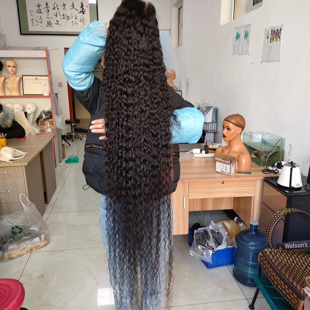 50 inch curly human hair lace front wig/ 13x6 curly 50 human hair wig - Wigs & Hairpieces