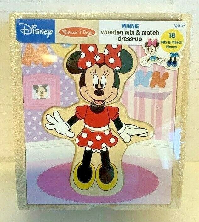 NEW Melissa & Doug 5792 MINNIE MOUSE Mix and Match Dress-Up Wodden Set ...