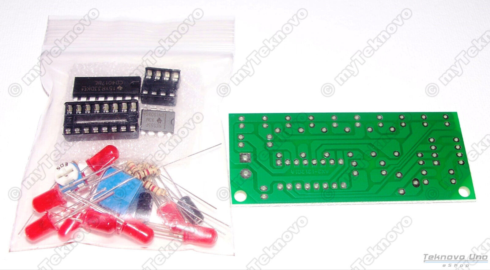 8x LED Light Scroller Chaser Follower Sequencer DIY KIT NE555 CD4017 ...