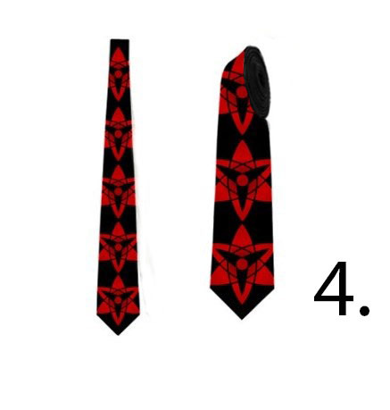 Necktie with uchiha akatsuki sharingan mangekyou sasuke sign - Men's ...