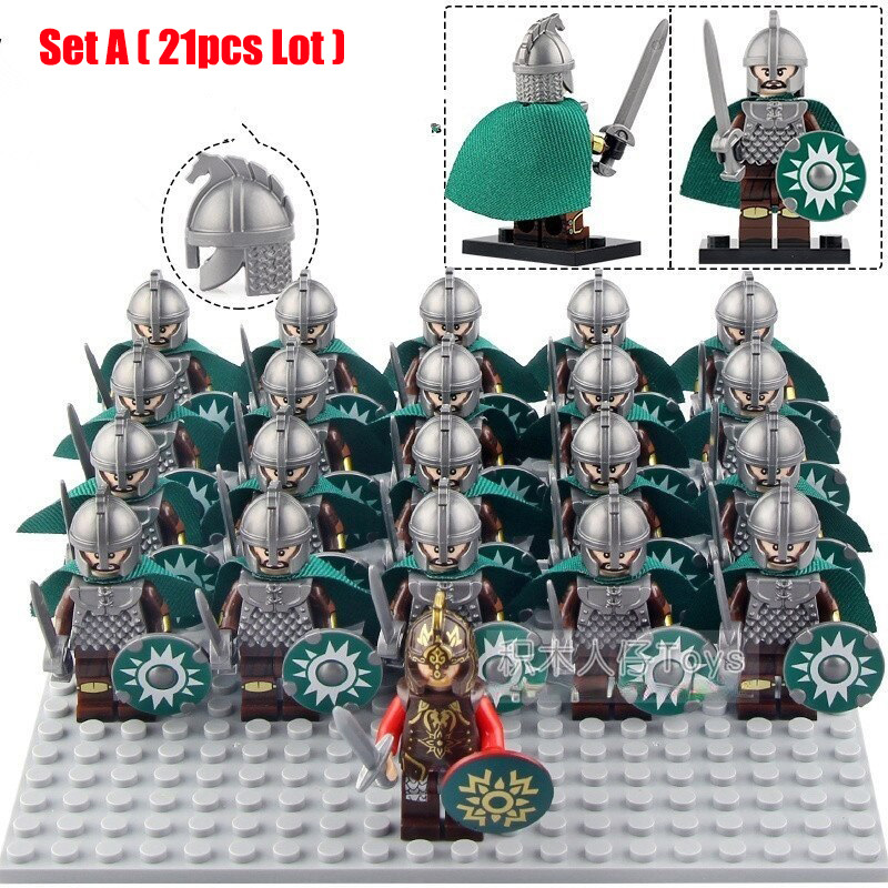 21pcs Royal Guard of Rohan Army Set Lord of the Rings Custom Minifigure ...