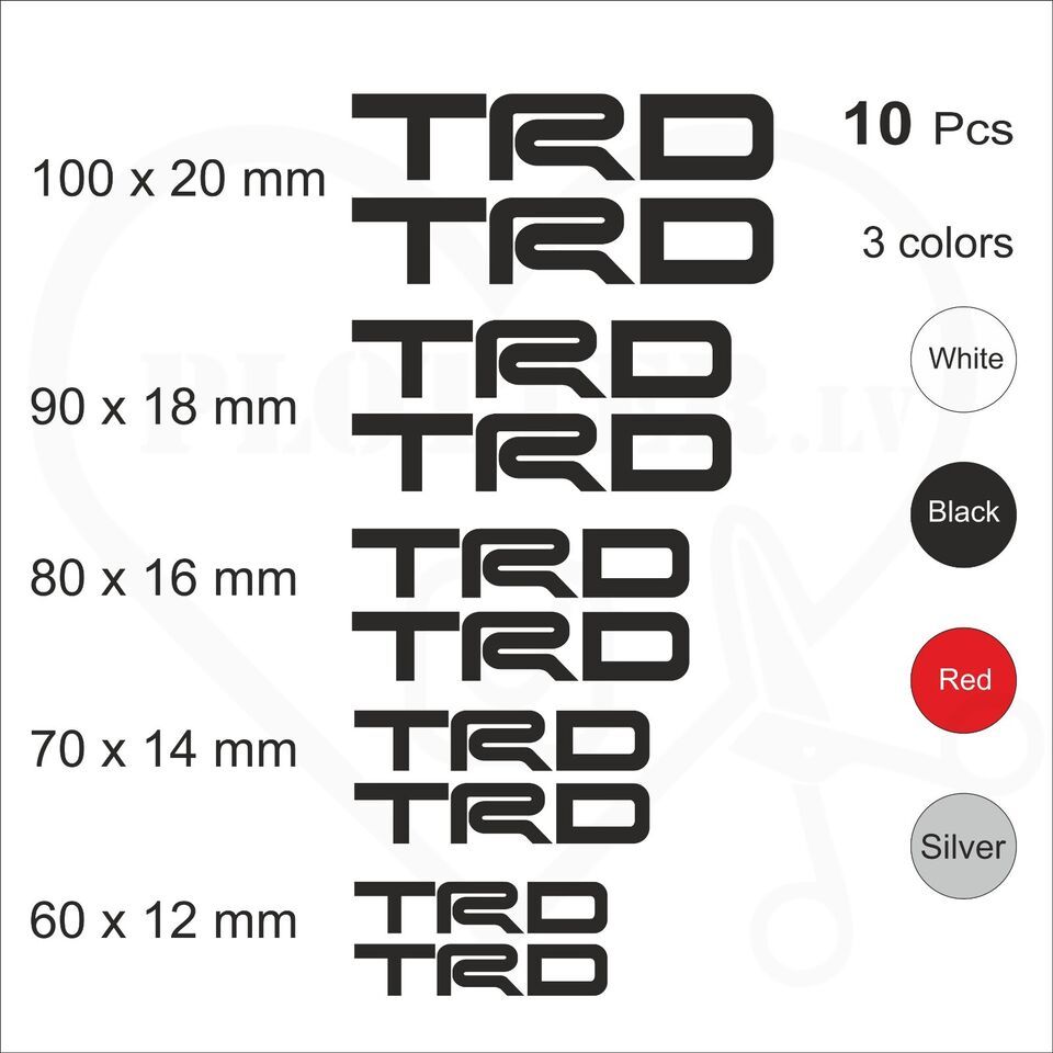 10x TRD Toyota Racing Developmenta Brake Caliper DECALS STICKERS ...